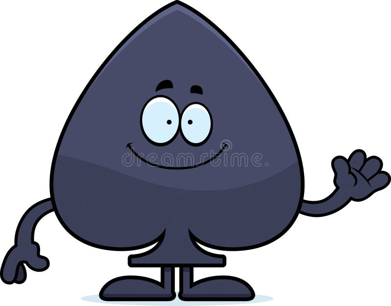 Cartoon Spade Waving stock vector. Illustration of smiling - 47788294