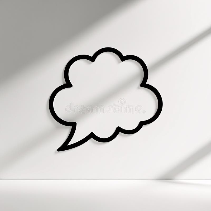 Cartoon Speech Bubble Cloud Shape Black Outline Vector Graphic for ...