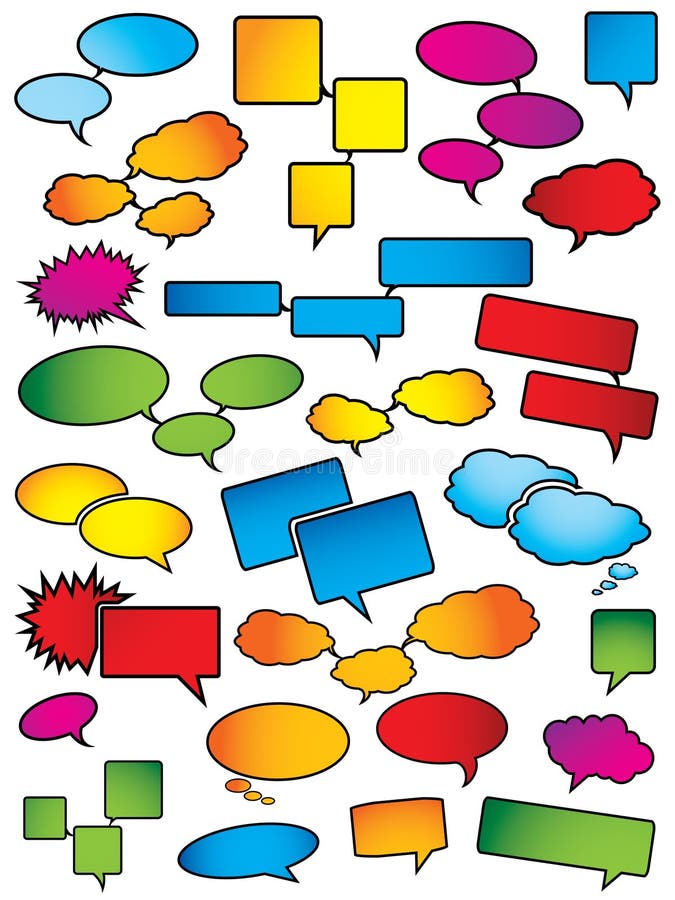 Cartoon Speech Bubbles stock vector. Illustration of blank - 38937015