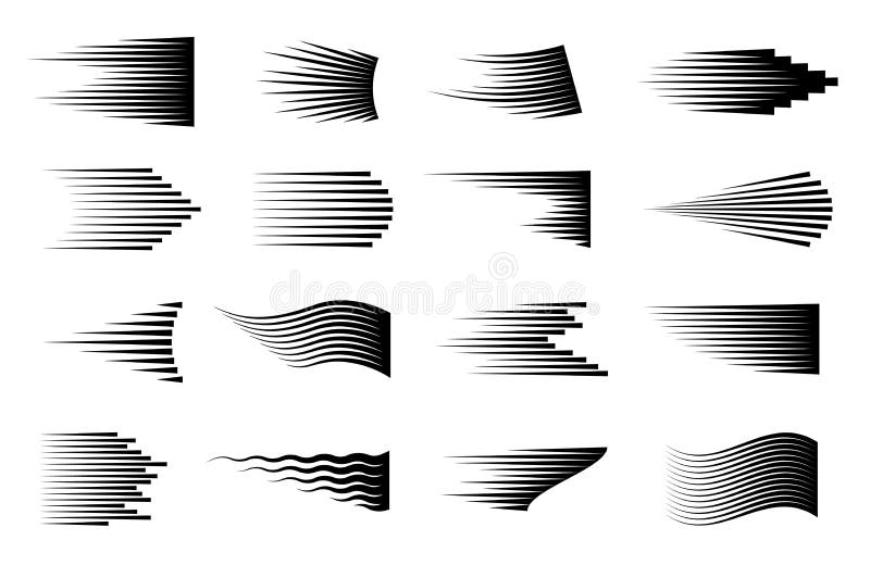 Cartoon Speed Lines. Action Line, Black Fast Actions Comic or Manga ...