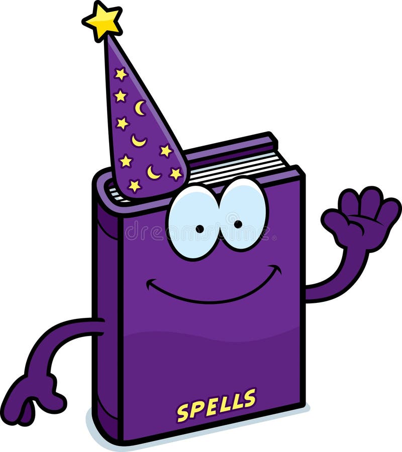 Cartoon Spell Book Waving stock vector. Image of illustration - 47816234