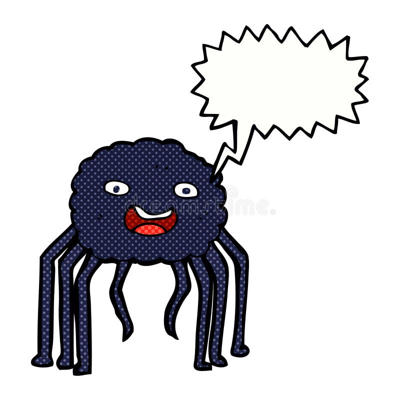 Cartoon Spider with Speech Bubble Stock Illustration - Illustration of ...