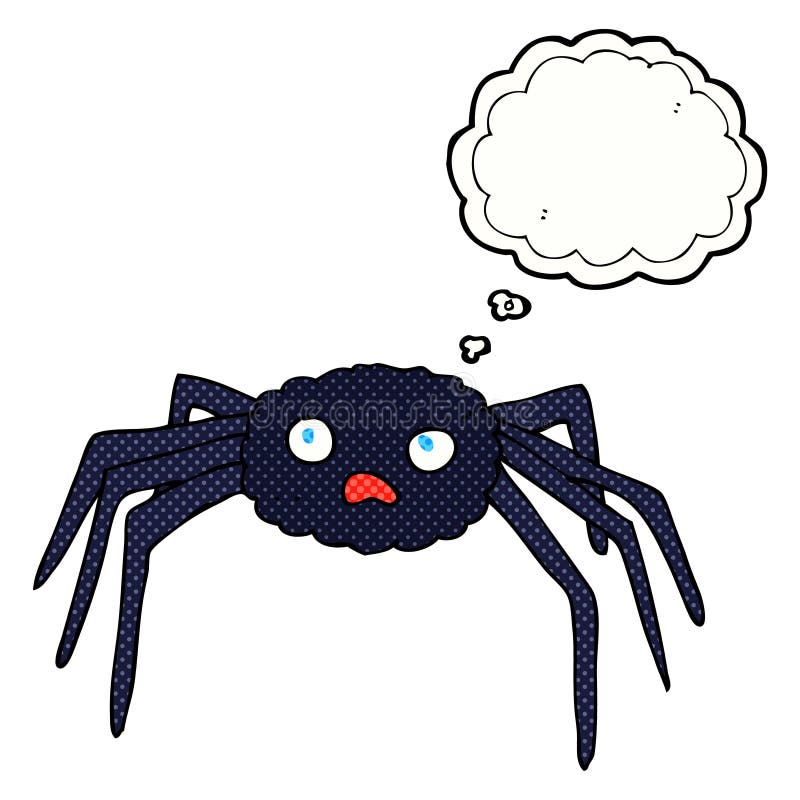 Cartoon Spider with Thought Bubble Stock Illustration - Illustration of ...
