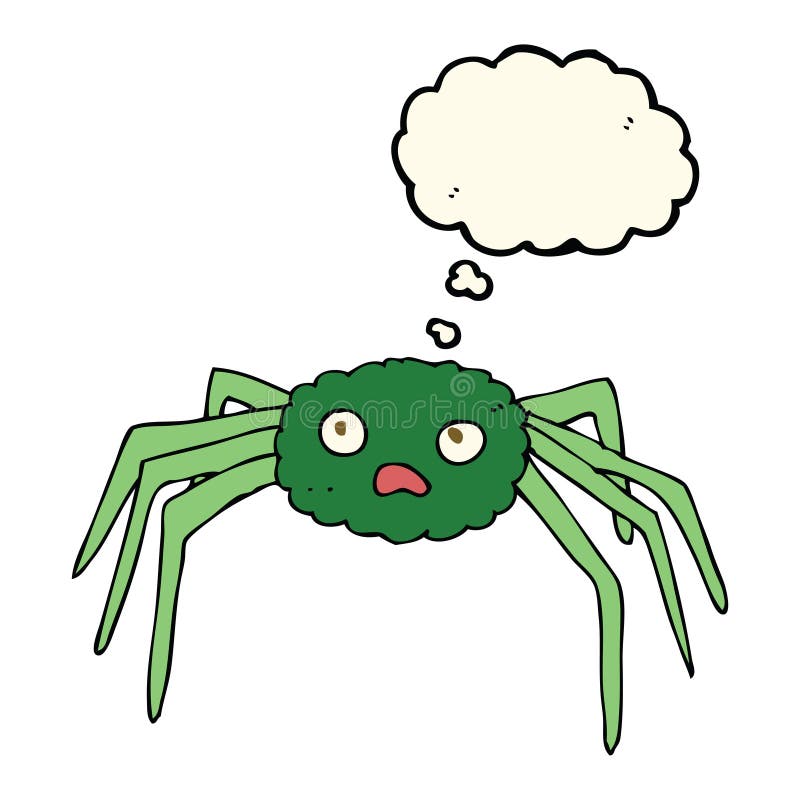 Cartoon Spider with Thought Bubble Stock Illustration - Illustration of ...