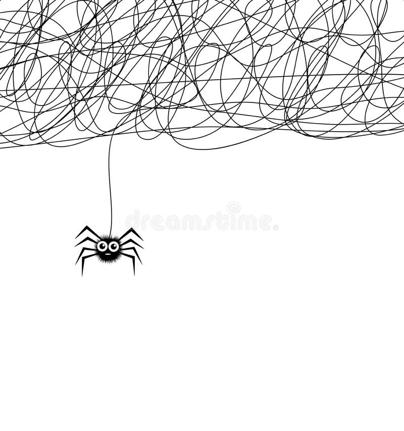 Spider and Web Network in the Corner, Vector Stock Vector ...