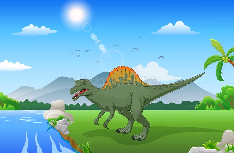 Slug Tecknad Film Spinosaurus Vektor Illustrationer - Illustration av ...