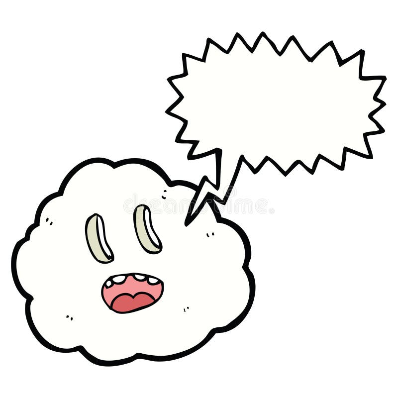 Cartoon Spooky Cloud with Speech Bubble Stock Illustration ...
