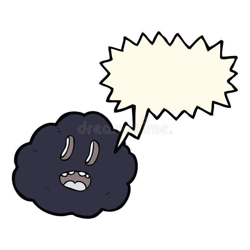 Cartoon Spooky Cloud with Speech Bubble Stock Illustration ...