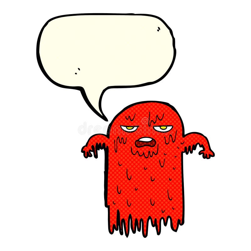 Cartoon Spooky Ghost with Speech Bubble Stock Illustration ...