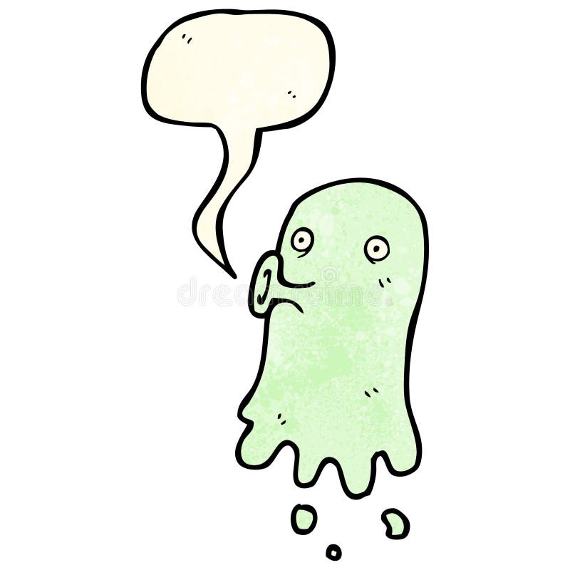 Cartoon Spooky Ghost with Speech Bubble Stock Vector - Illustration of ...