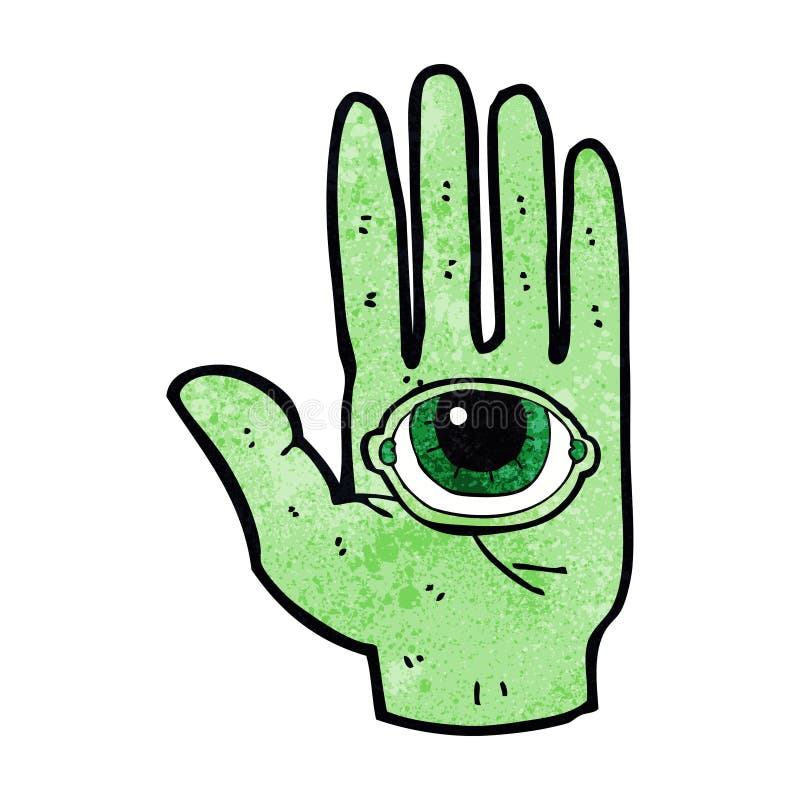 Cartoon spooky hand stock illustration. Illustration of eyeball - 52967954