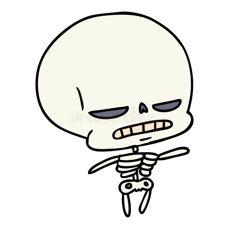 Cartoon Kawaii Cute Skeleton Bones Halloween Spooky Scary Art Artwork ...