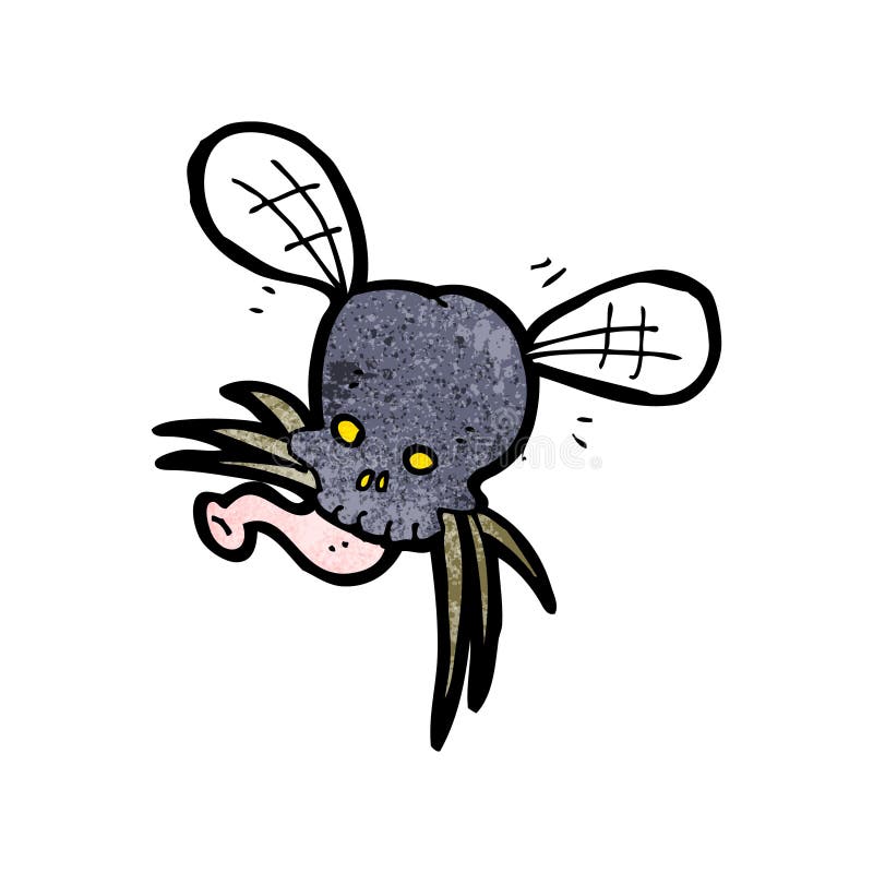 Cartoon spooky skull fly stock vector. Illustration of insect - 38090000