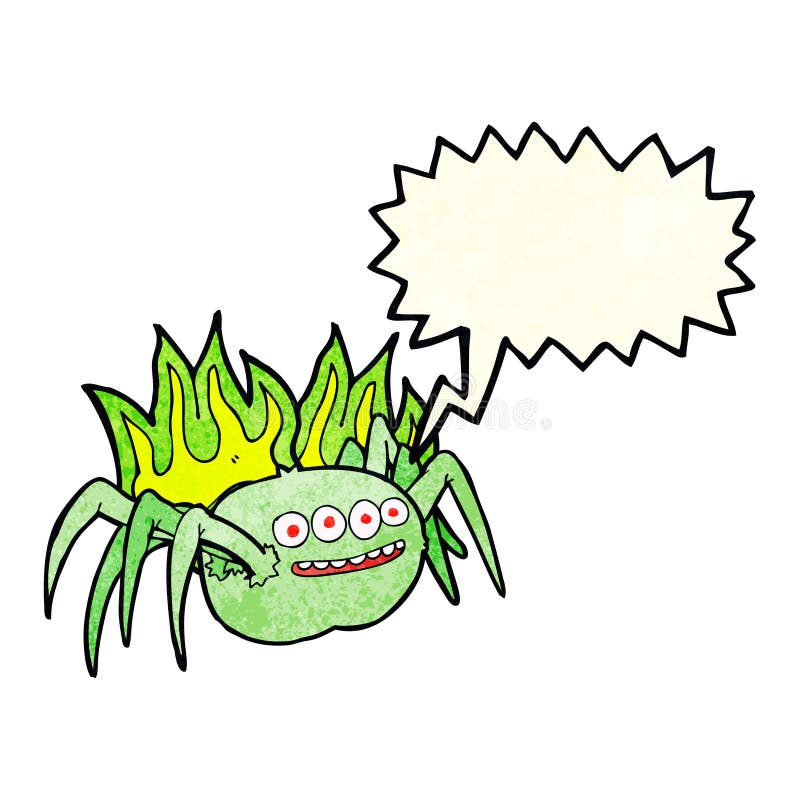 Cartoon Spooky Spider with Speech Bubble Stock Illustration ...