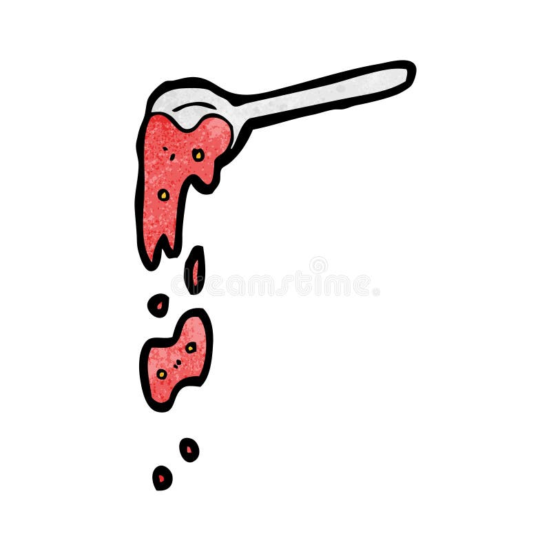 Cartoon spoon of jam stock vector. Illustration of quirky - 38045359