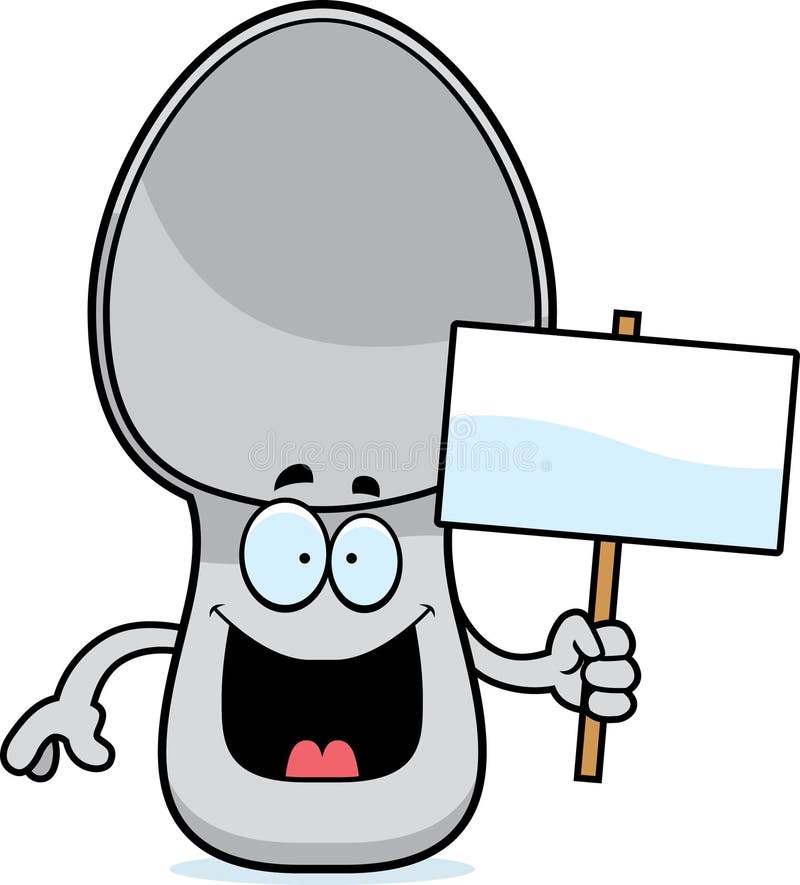 Cartoon Spoon Sign stock vector. Illustration of sign - 47778684