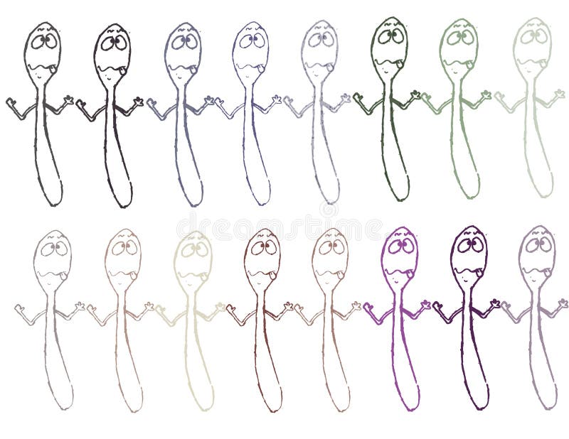 Cartoon Spoons Illustration Stock Illustration - Illustration of tongue ...