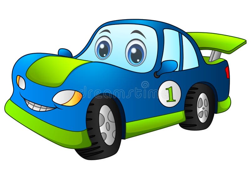 Cartoon sport blue car stock vector. Illustration of retro - 82109571