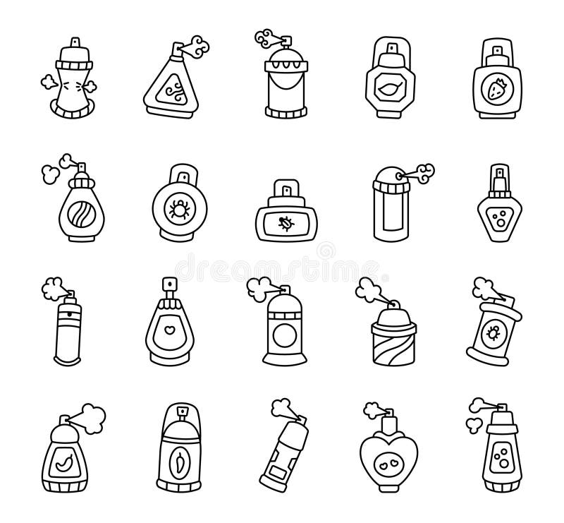 Cartoon Spray Bottle Objects Stock Illustration - Illustration of ...