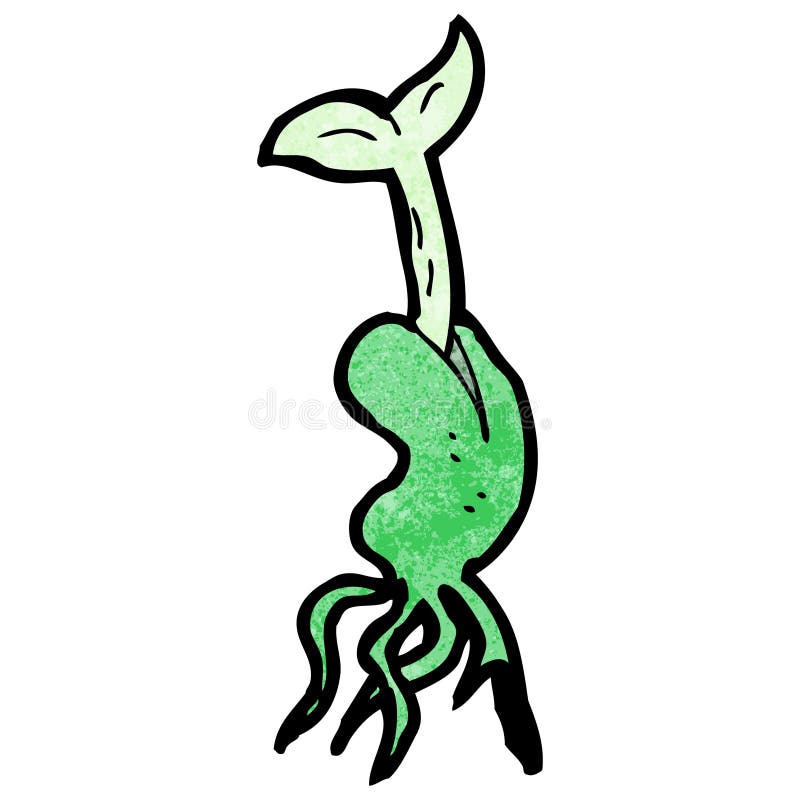 Cartoon sprouting seedling stock vector. Illustration of doodle - 38086248