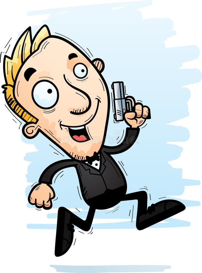 Cartoon Spy Running stock vector. Illustration of smiling - 116196525