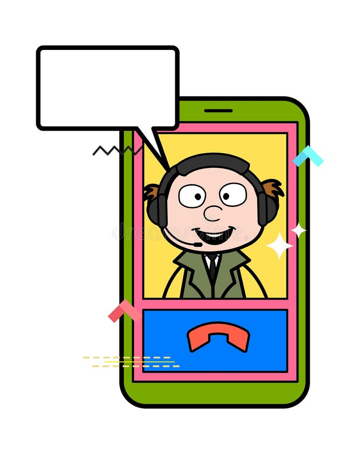 Cartoon Boy Calling on Cell Phone Stock Illustration - Illustration of ...