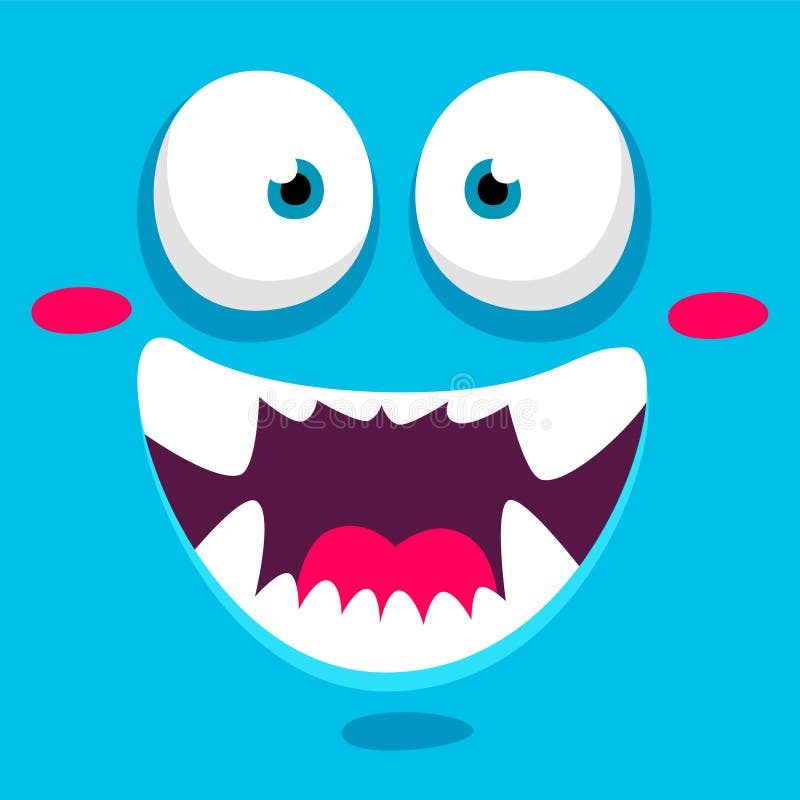 Cartoon Square Monster Face Stock Vector - Illustration of laughing ...