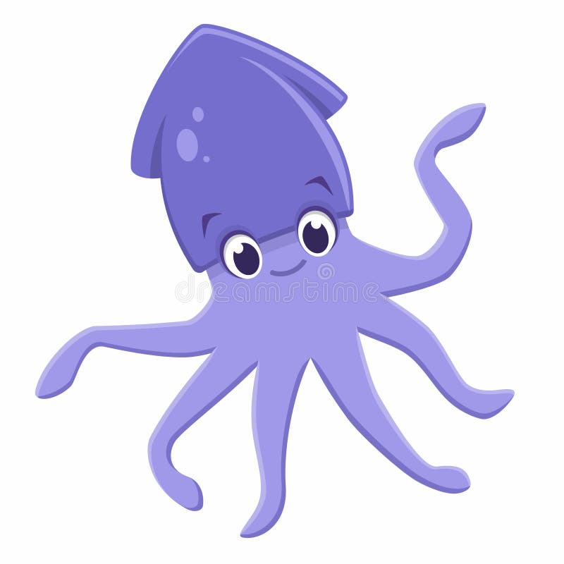 Cartoon Squid stock vector. Illustration of character - 82218498