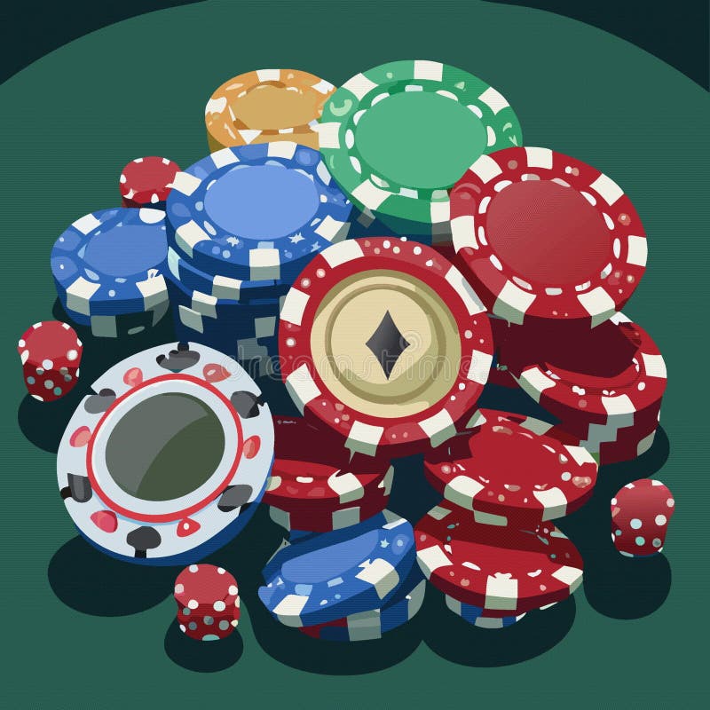 Cartoon Stack Casino Chips for Poker Game. Illustration Vector Stock ...