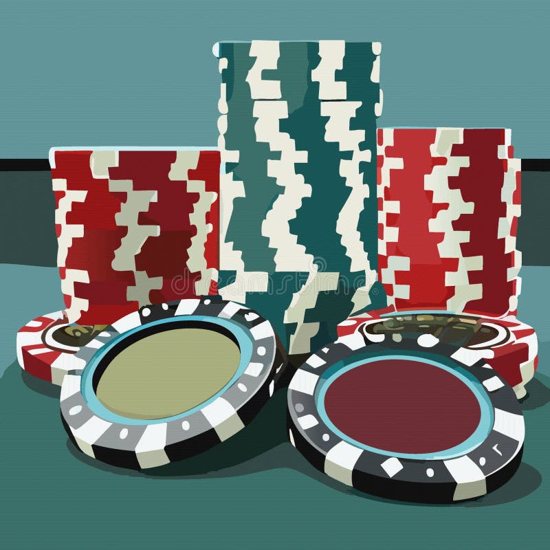 Cartoon Stack of Poker Casino Chips. Illustration Vector Stock Vector ...
