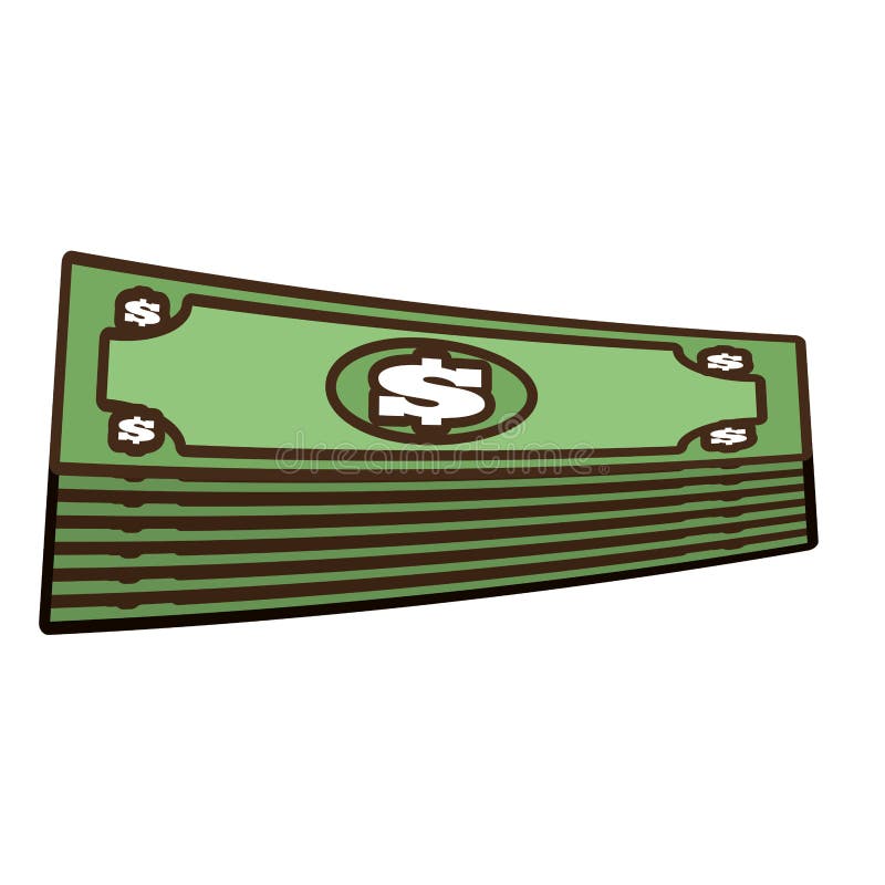Cartoon Stacked Bill Money Dollar Stock Illustration - Illustration of ...