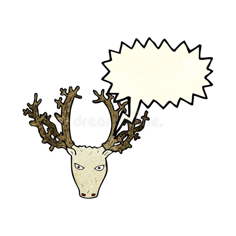 Cartoon Stag Head with Speech Bubble Stock Illustration - Illustration ...