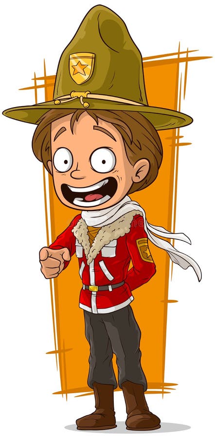 Cartoon Standing Canadian Ranger in Hat Stock Vector - Illustration of ...