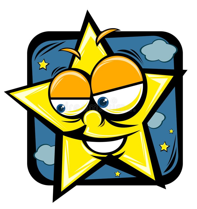 Cartoon Star with Facial Expression Stock Vector - Illustration of ...