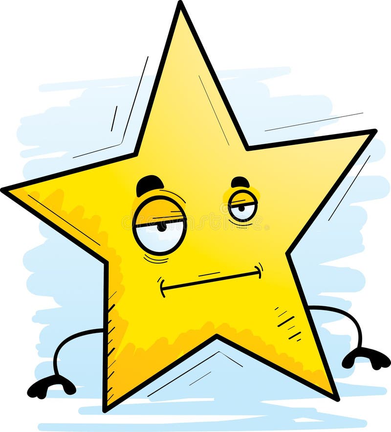 Cartoon Star Bored stock vector. Illustration of graphic - 115743835