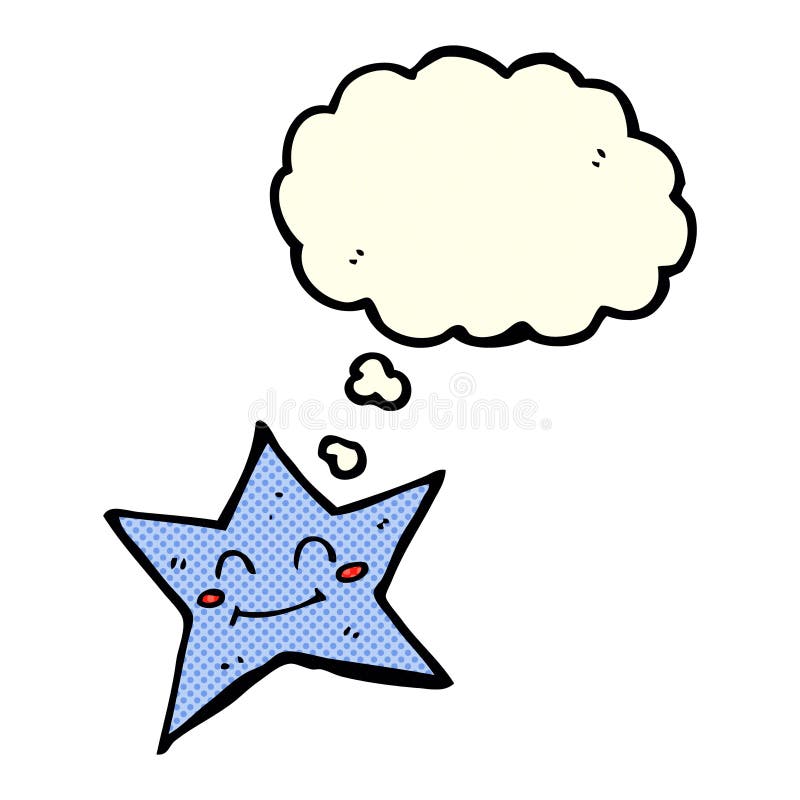 Cartoon Star Character with Thought Bubble Stock Illustration ...