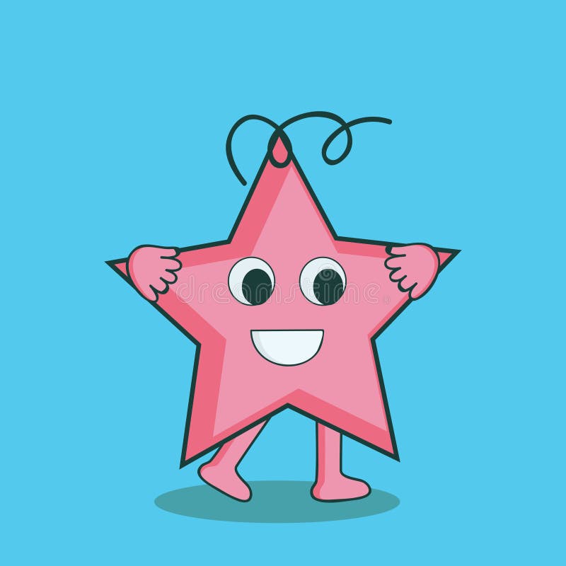 Cartoon Star Mascot Character Walking Vector I Stock Illustration ...