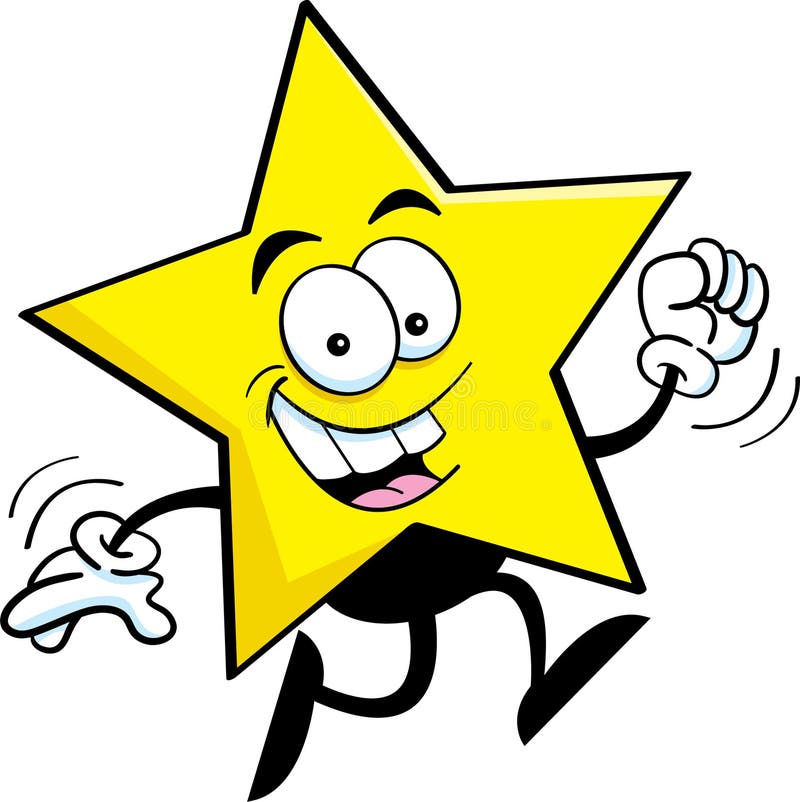 Cartoon star running stock vector. Illustration of happy - 32193644
