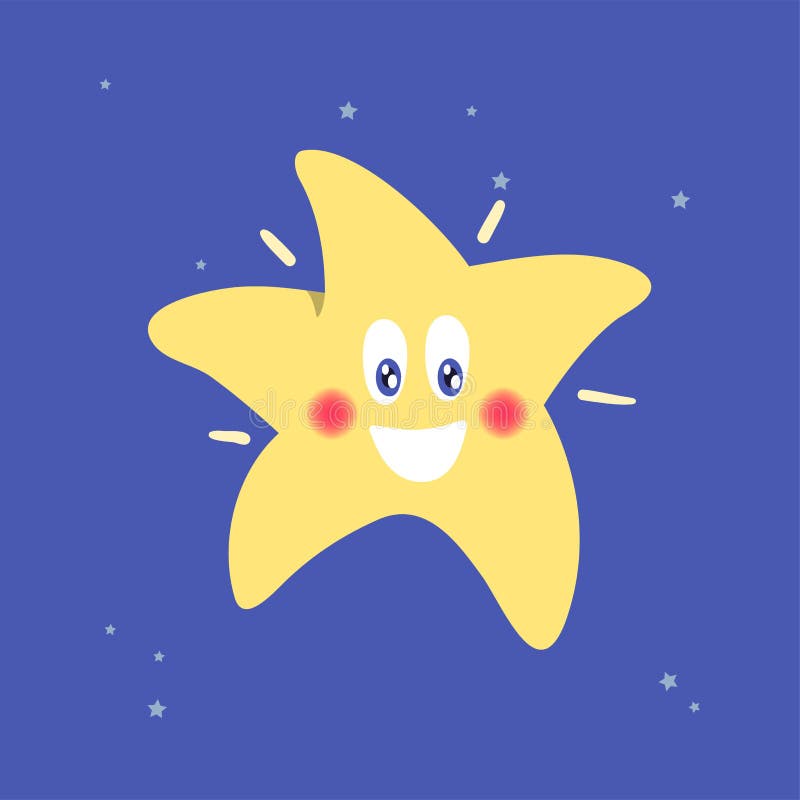 Cartoon Star Shining on the Sky. Vector Illustration Stock Vector ...