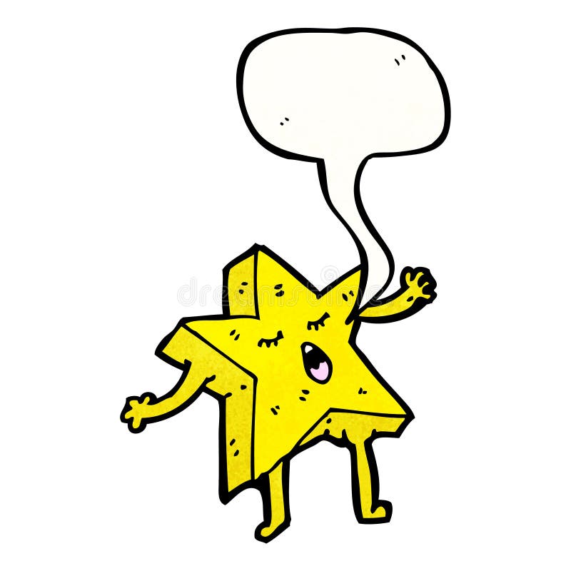 Cartoon Star with Speech Bubble Stock Vector - Illustration of speech ...