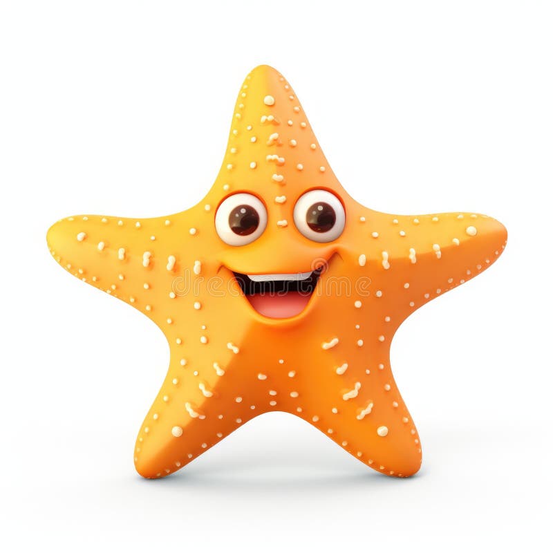 A Cartoon Starfish with a Happy Face. Stock Illustration - Illustration ...