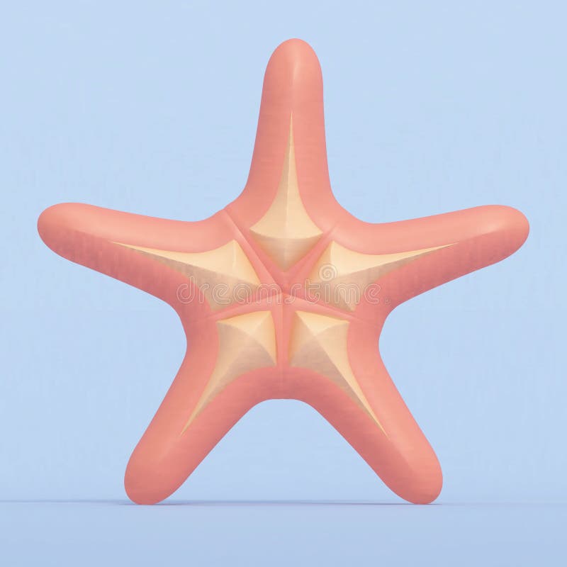 Cartoon Starfish Isolated on Blue Background. 3D Illustration Stock ...