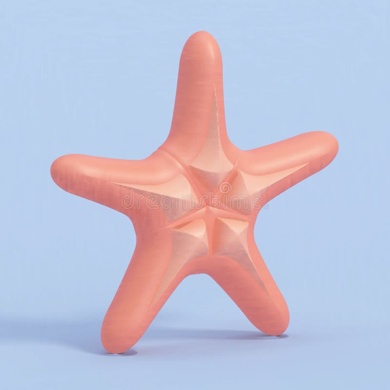 Cartoon Starfish Isolated on Blue Background. 3D Illustration Stock ...