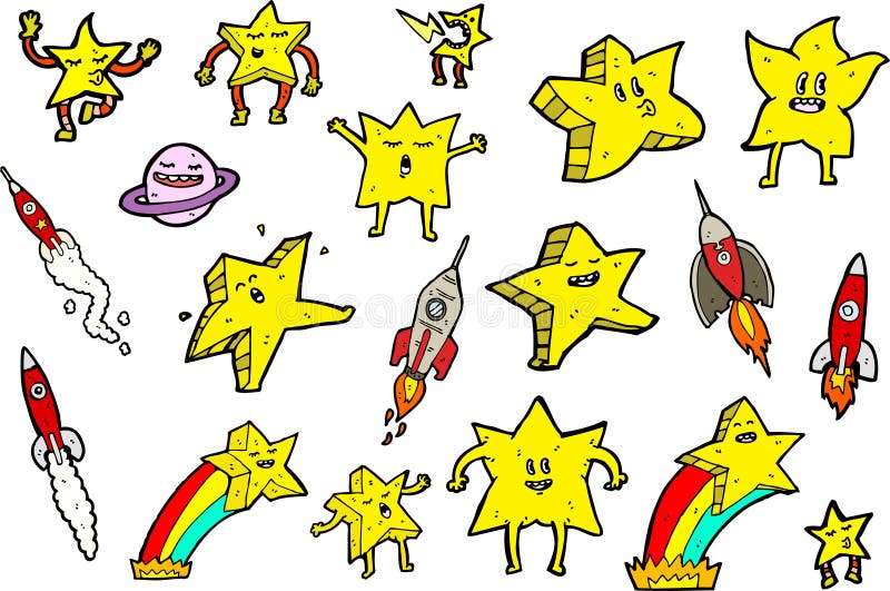Cartoon Stars Collection stock illustration. Illustration of silly ...