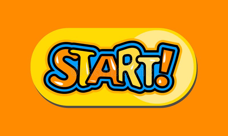 Cartoon start button stock vector. Illustration of internet - 84550027