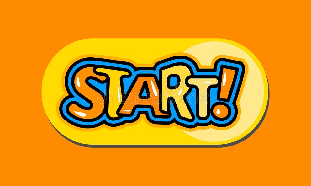 Cartoon start button stock vector. Illustration of internet - 84550027