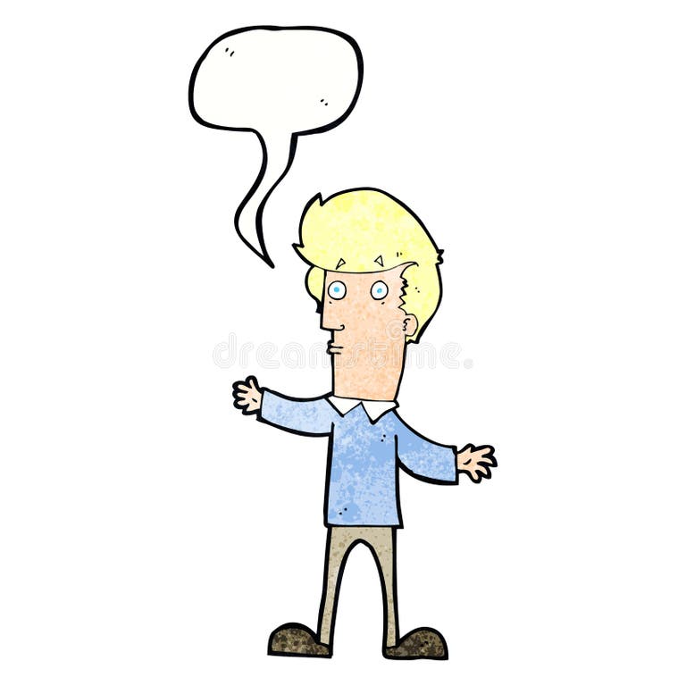 Cartoon Startled Man with Speech Bubble Stock Illustration ...