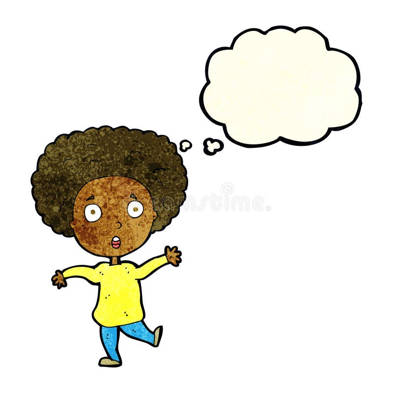 Cartoon Startled Person with Thought Bubble Stock Illustration ...