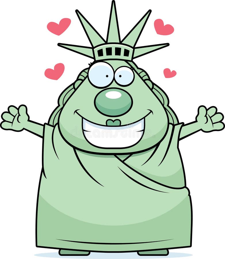 Cartoon Statue of Liberty Hug Stock Vector - Illustration of vector ...