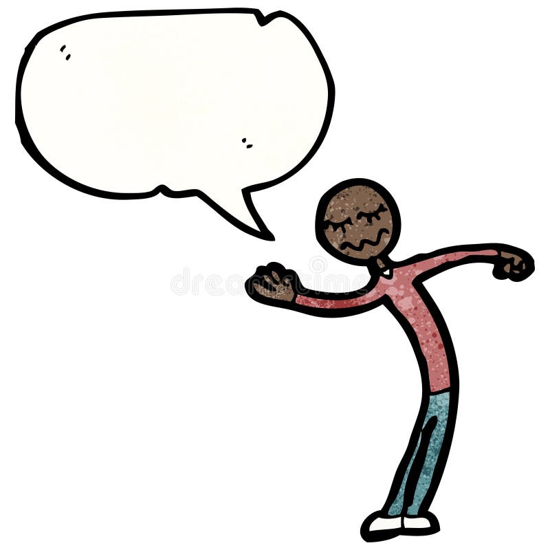 Cartoon Stick Man with Speech Bubble Stock Vector - Illustration of ...